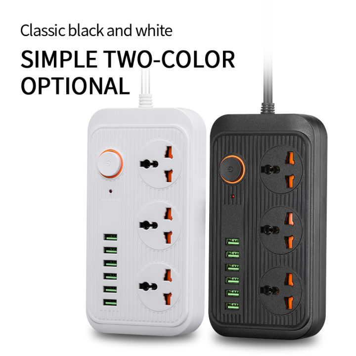 US Plug 3000W Power Strip with Surge Protector Universal Plug Socket ...