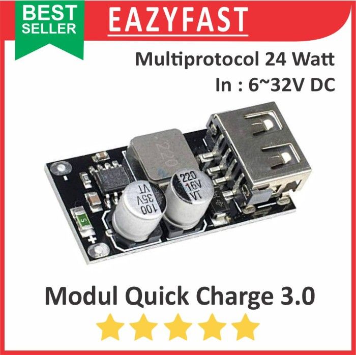 Modul USB Fast Quick Charge QC 3.0 MultiProtocol Multi Protocol 24W ...
