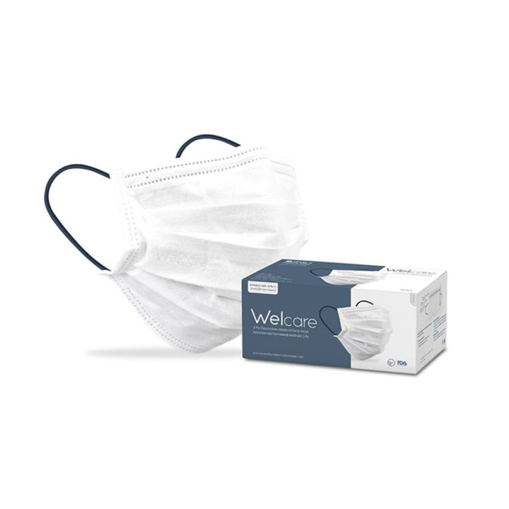 Welcare 3 Ply Disposable Medical Face Mask Level 2 หน้ากากอนามัยทาง ...