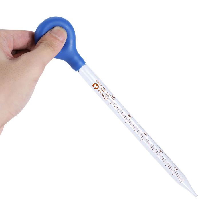 10ml Glass Scale Line Dropper Pipette Lab Dropper Dropping Pipet Blue ...
