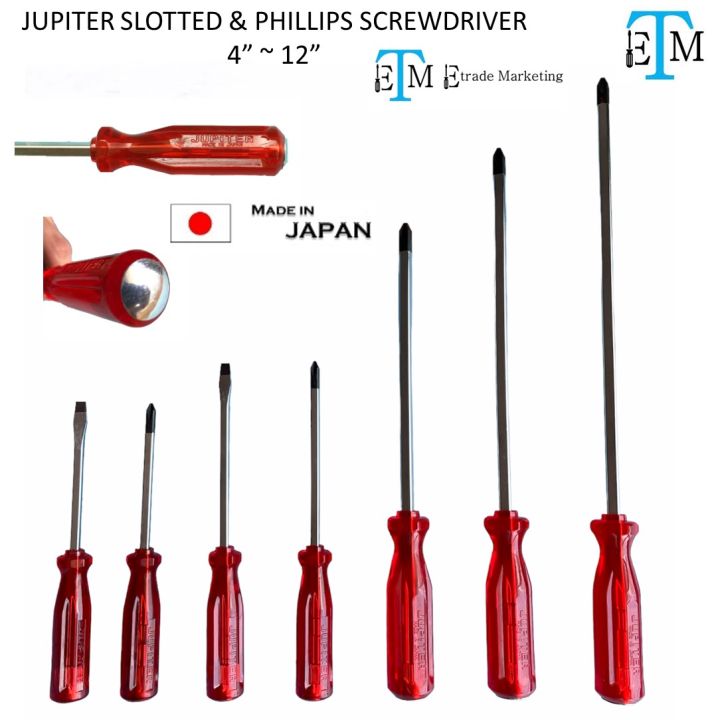 JUPITER SLOTTED & PHILLIPS SCREWDRIVER 4 inch ~ 12 inch / PEMUTAR SKRU ...
