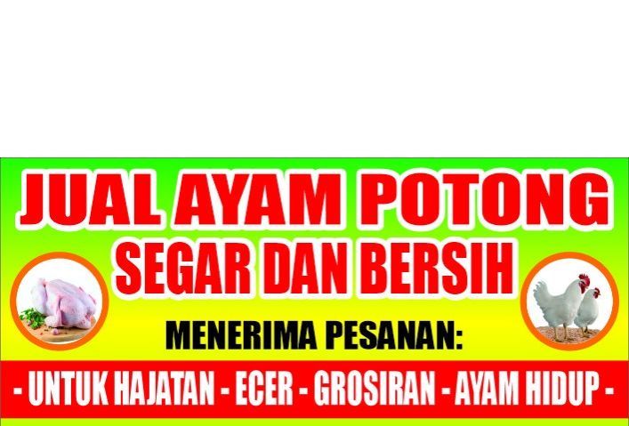 SPANDUK BANNER JUAL AYAM POTONG SEGAR UKURAN 250X70CM BISA REQUEST ...