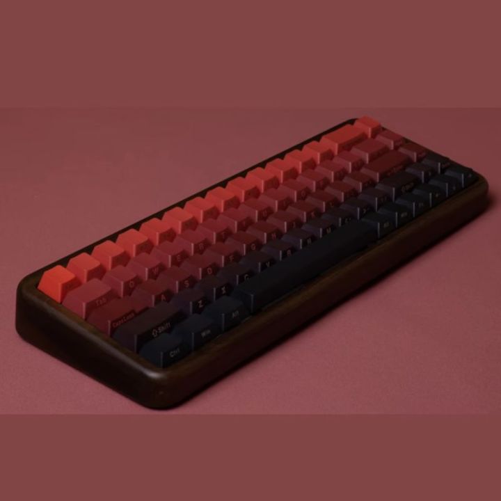 【Keycap Only】Side Engraved Gradient Black Red Keycap 140 Keys Cherry ...