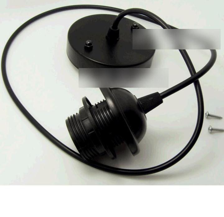 Receptacle with 1meter wire E27 (Black) for Drop Light or Hanging Light ...