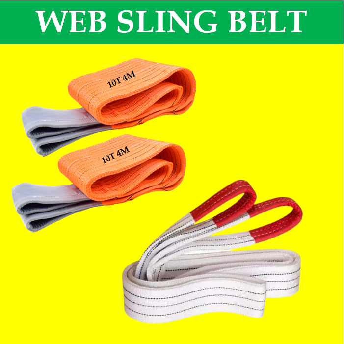 Mago 10 Tons 2-10 Meters Heavy Duty And Regular Lifting Belt Webbing Sling Belt W/Double ...