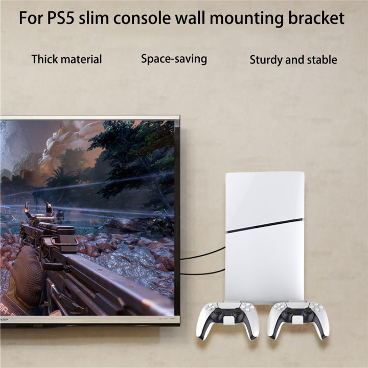 For PS5 Slim Console Wall Bracket for PS5 Slim Gamepad Seat Storage ...