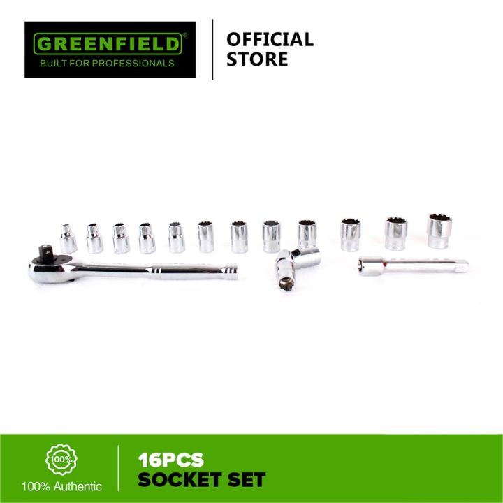 Greenfield Drive Socket Set 16 Piece 1/2" - Tools/Accessories | Lazada PH