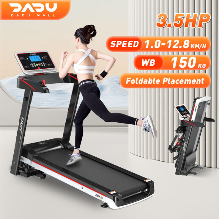 Motorized Treadmill A6 3HP Silver Frame Black with Elevator and Spring ...
