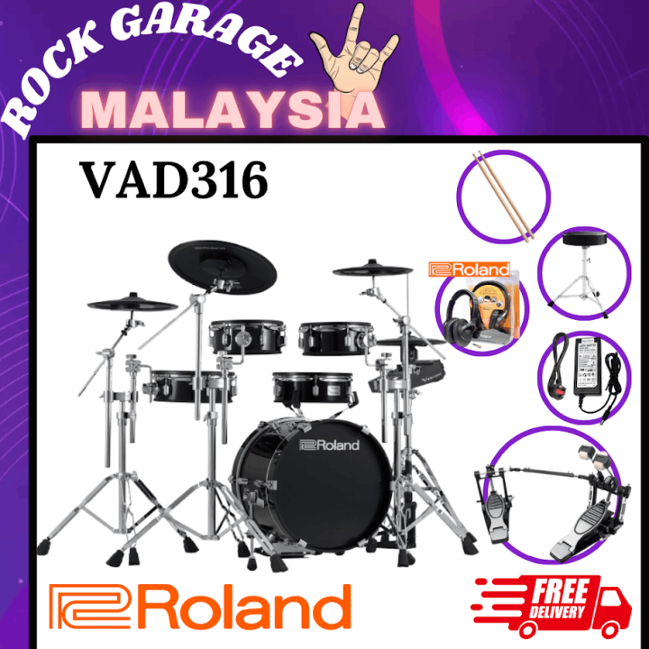 Roland VAD316 V-Drums Acoustic Design Electronic Drum Kit ( VAD-316 VAD ...