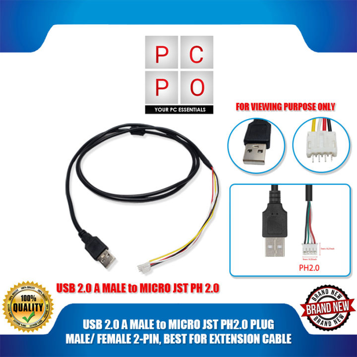 PC PO USB 2.0 A MALE to MICRO JST PH2.0 PLUG MALE/ FEMALE 4-PIN, BEST ...