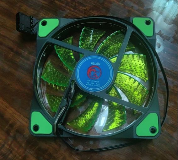 Allan 120mm 15 LED Computer PC Case Cooling Fan 12V With Rubber Quiet ...