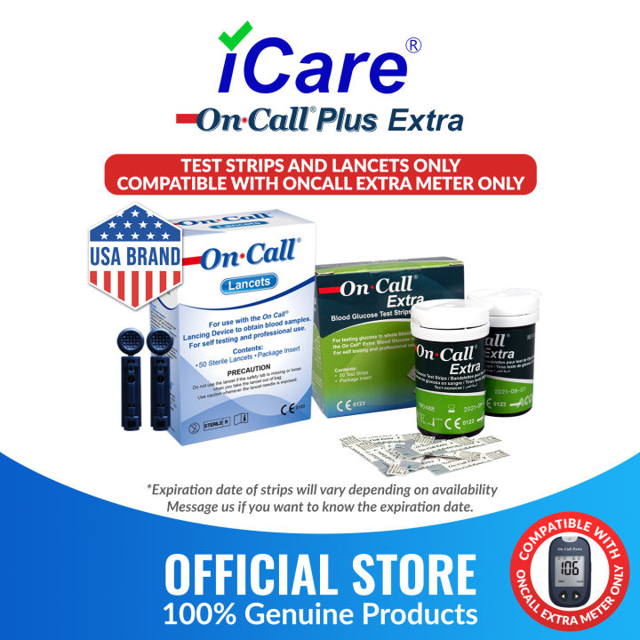 iCare On Call Extra Test Strips with Sterile Lancets Compatible only ...