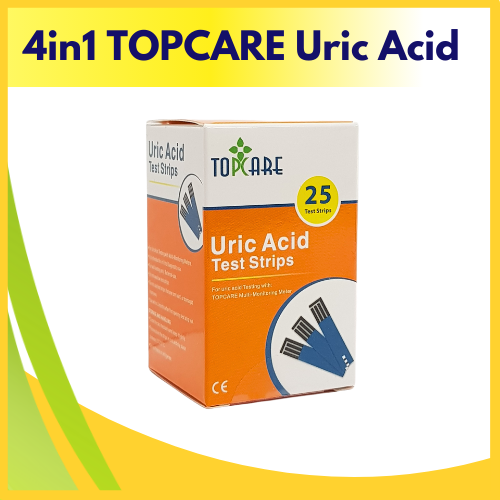 4in1 TOPCARE Glucometer Uric Acid Strips 25's | Lazada PH