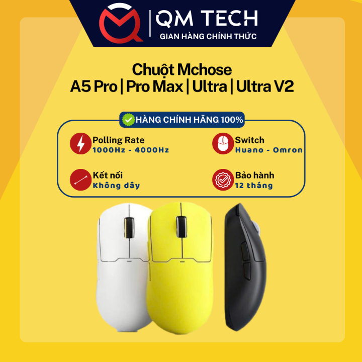 [NEW - BH12T] Chuột Gaming không dây siêu nhẹ MCHOSE A5 Pro Max / A5 Ultra - QMTECH STORE ...