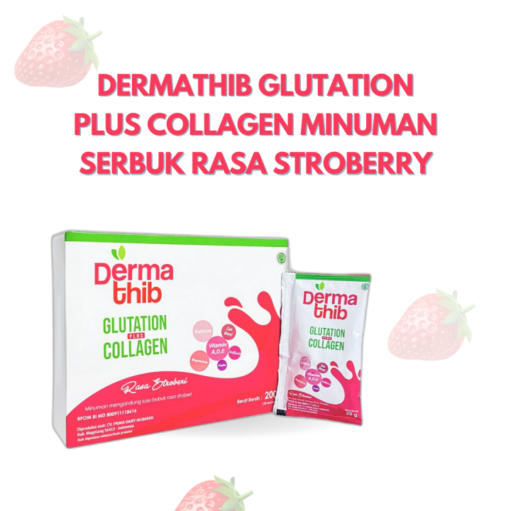 Glutation plus Collagen Dermathib Strawberry 1 Box isi 10 sachet ...