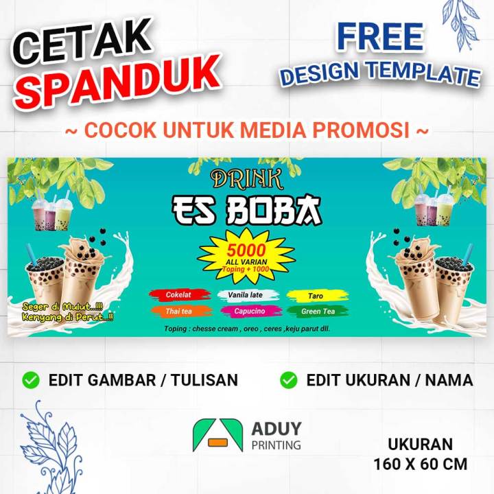 Cetak Spanduk Banner Boba Drink Viral Bisa Kustom Ukuran | Lazada Indonesia