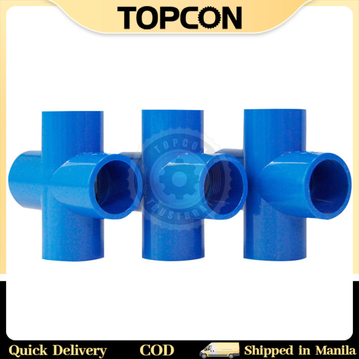 1/2inch To 1inch Blue Pvc Pipeline Fittings 4 Way (Flat) | Lazada PH