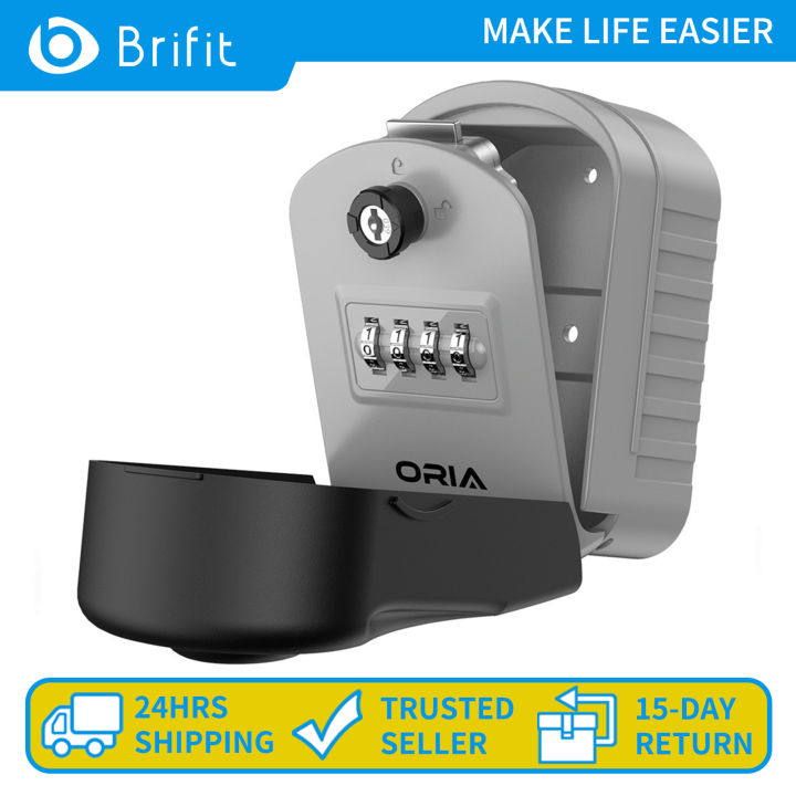 Brifit Upgraded 4-Digit Large Key Lock Box, Combination Waterproof Key ...