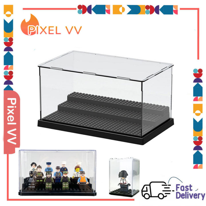 3 Steps Minifigures Display Case/Box Dustproof Acrylic Figures City Car ...