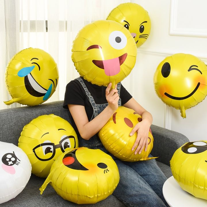 🇲🇾 🏆 18 Inch Yellow Large Size Emoji Balloons Smiley Face Latex Belon ...