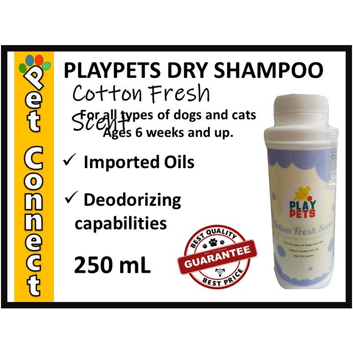 PLAYPETS DRY SHAMPOO POWDER for DOGS and CATS COTTON FRAIS Fresh Cotton ...