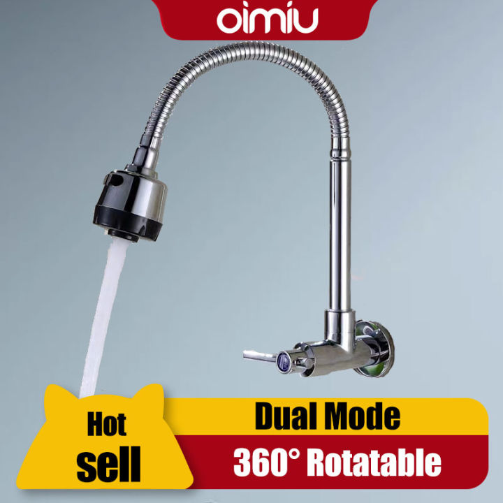 Kitchen Faucet Stainless Steel 360° Flexible with Sprayer sink washing ...
