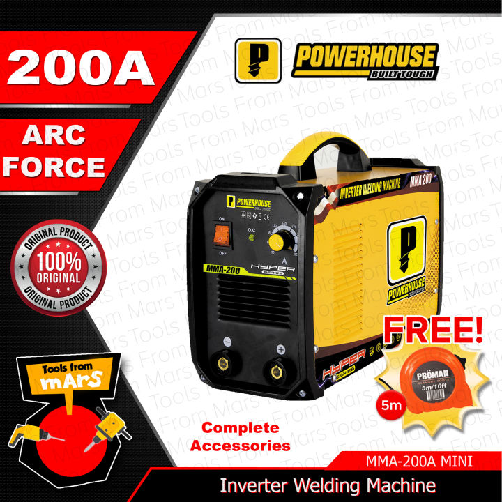 POWERHOUSE MMA-200 Welding Machine Inverter HYPER SERIES A Mini DC Pure ...