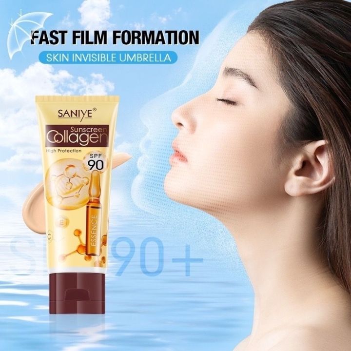 EFFECTIVE SANIYE Collagen Sunscreen SPF 90 High Protection Sunscreen Whitening Long Lasting ...