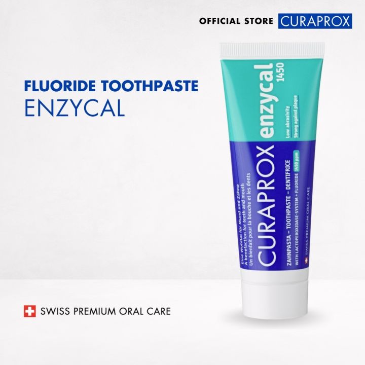 Curaprox Enzycal Toothpaste Mild Flavor Enzymatic 75ml Zero Fluoride ...