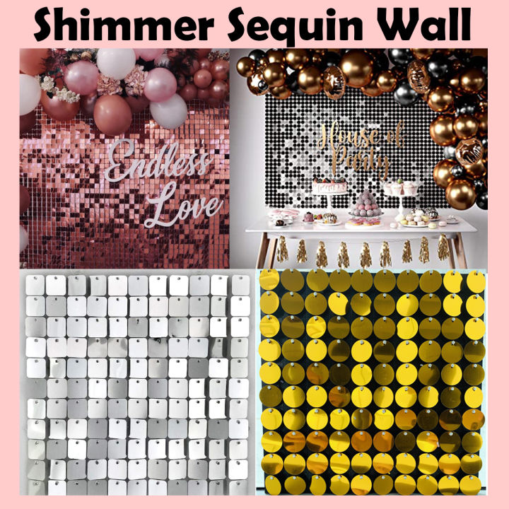 Shimmer SQUARE And Cricle Sequin Backdrop Wall Panels 30X30 CM for ...