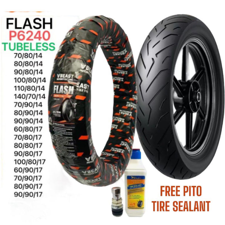 BEAST TIRE FLASH TUBELESS by 14 by 17 FREE PITO / SEALANT | Lazada PH