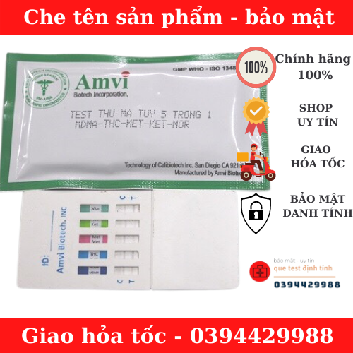 Que test thử ma tuy tổng hợp 5 chân Amvi Biotech nước tiểu nhanh chóng ...
