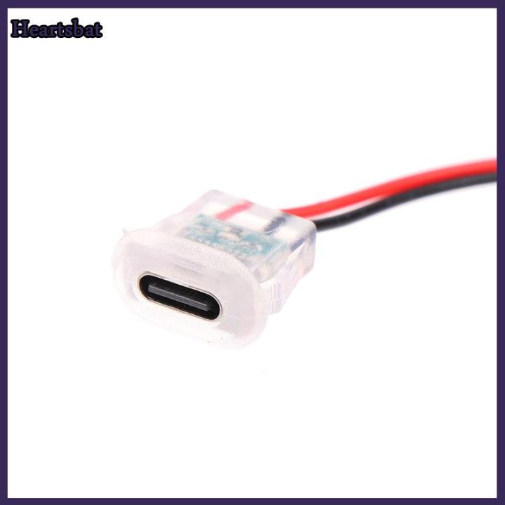 [Heartsbat] 2pin USB Type C Input Type Charging Socket With LED Lights ...