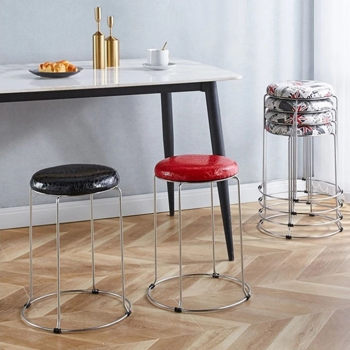 Kursi Bulat Bangku /Kursi Cafe/ Kursi Modern Steel Stools Household ...