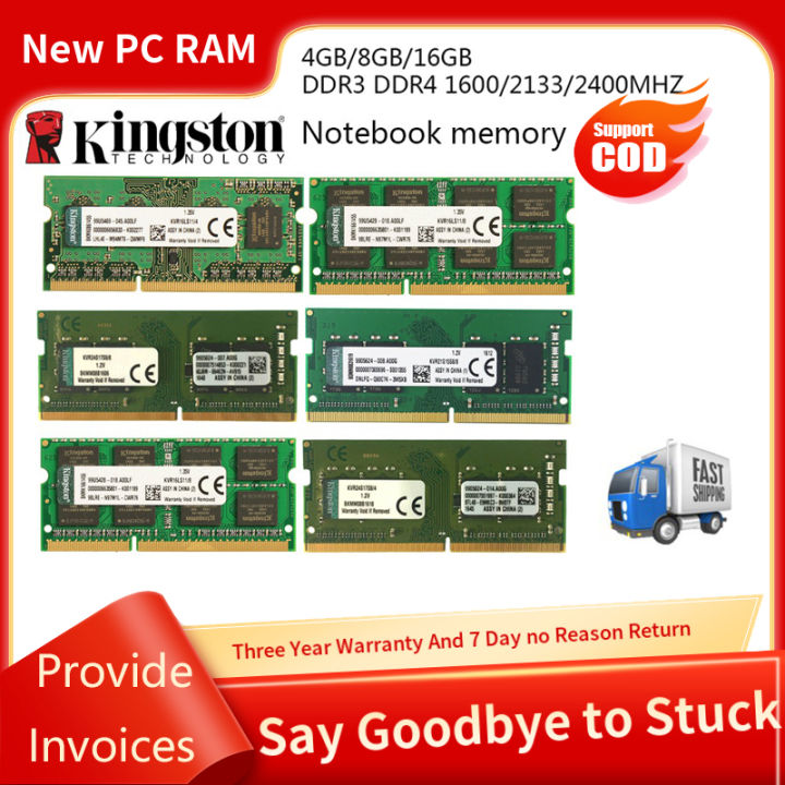 【Free shipping】Kingston DDR3/DDR4 4GB 8GB 16GB RAM 1333/1600/2133/2400Mhz SODIMM Laptop PC3 ...
