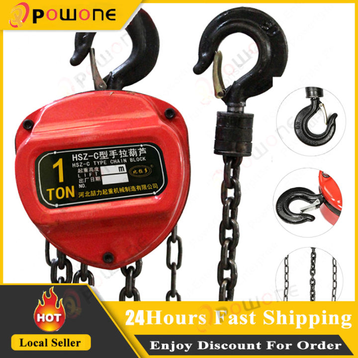 Chain Block 1 TON x 3 meters Chain Puller Block Fall Chain Hoist Hand ...