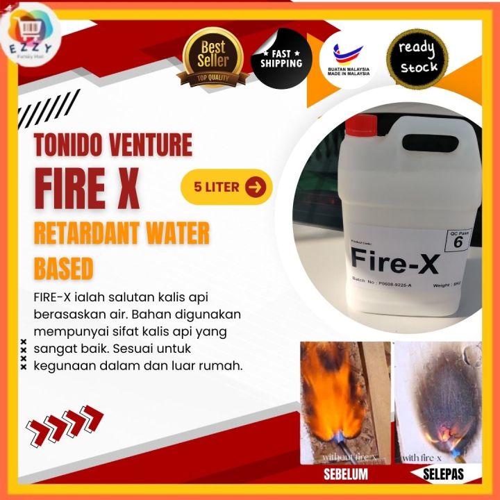 Fire X 5L Kalis Api Waterbased Fire Retardant Preventive Pre-treatment ...
