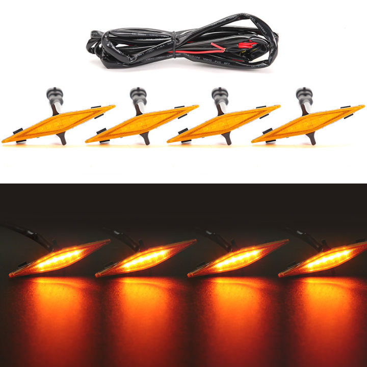 Triangle Car Grille Led Lights Amber 4pcs 5pcs Raptor Style Amber LED ...