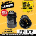 (PAKET 3 PCS ) Fitting Lampu Gantung Hitam Fitting Gantung model Broco ...