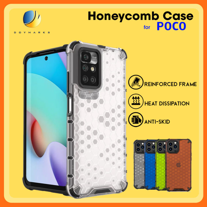 Poco X5 X4 X3 Pro GT 5G NFC Honeycomb Case Transparent Reinforced Frame ...