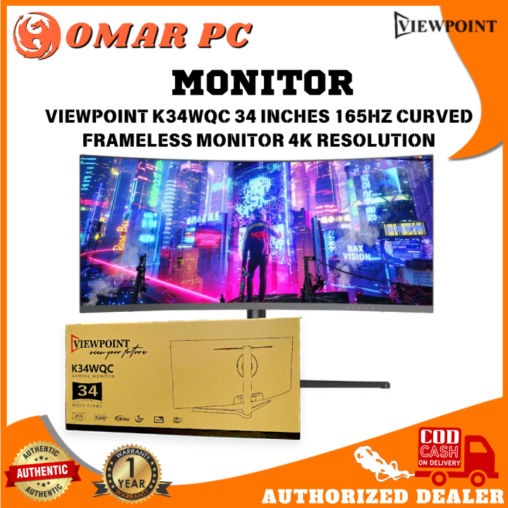 BRANDNEW VIEWPOINT K34WQC 34 INCHES 165HZ CURVED FRAMELESS MONITOR 4K ...