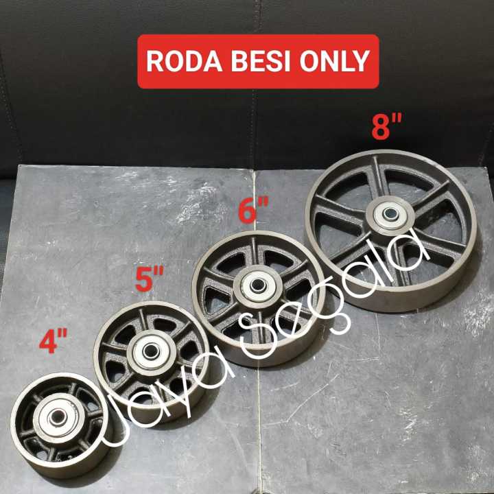 Roda troli besi Only 4"-5"-6"-8" Trolley Caster Kastor 4-5-6-8 inch ...