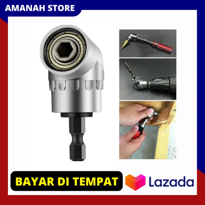 Mata Bor L Angle 1/4inch Hex Bit Socket / Stand Bengkok Bor / Chuck ...
