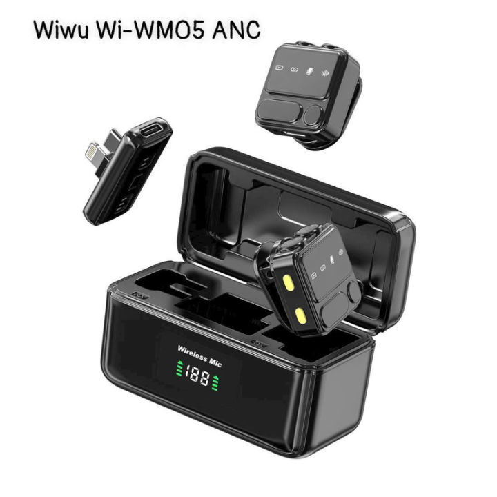 Micro thu âm livestream cài áo WIWU Wi-WM05 ANC chống ồn chủ động bộ 2 ...