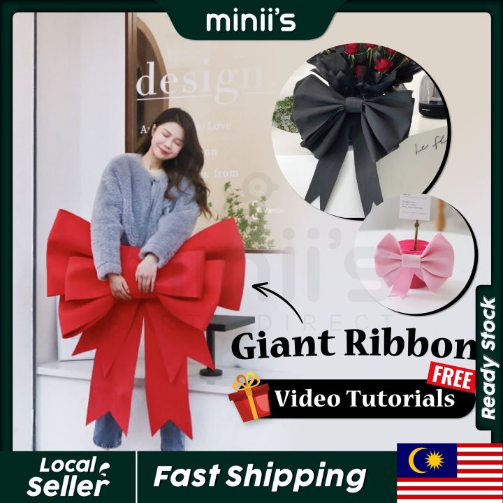 Miniis Korean Giant Bow Ribbon DIY Insta Super Big Ribbon Bow for ...