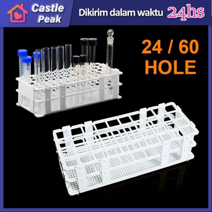 24/60 Rak Tabung Uji Plastik Berpori Instrumen Laboratorium, Persediaan, Rak Peralatan | Lazada ...