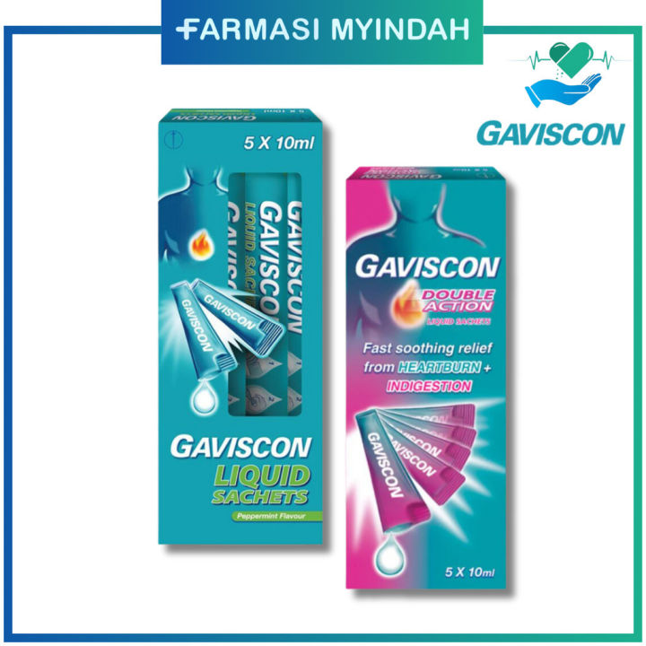 Gaviscon Peppermint/ Double Action Liquid (Sachet/ BOX) | Lazada