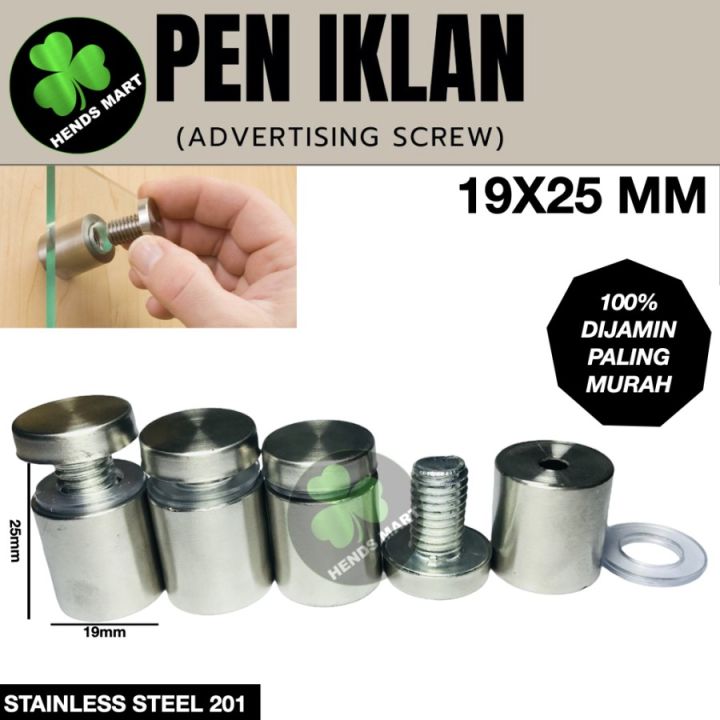 PEN IKLAN 19x25 Stainless / Baut Akrilik Baut Kaca Sign Board 19x25mm ...