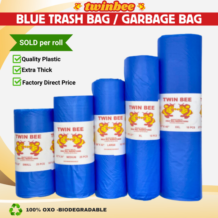 1 ROLL Blue Garbage Bag Trash Bag SOLD PER ROLL / Small Medium Large ...