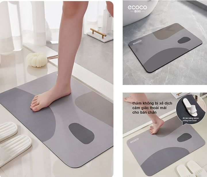 Thảm lau chân ECOCO silicon chống trượt thiết kế 4 lớp tiện lợi | Lazada.vn